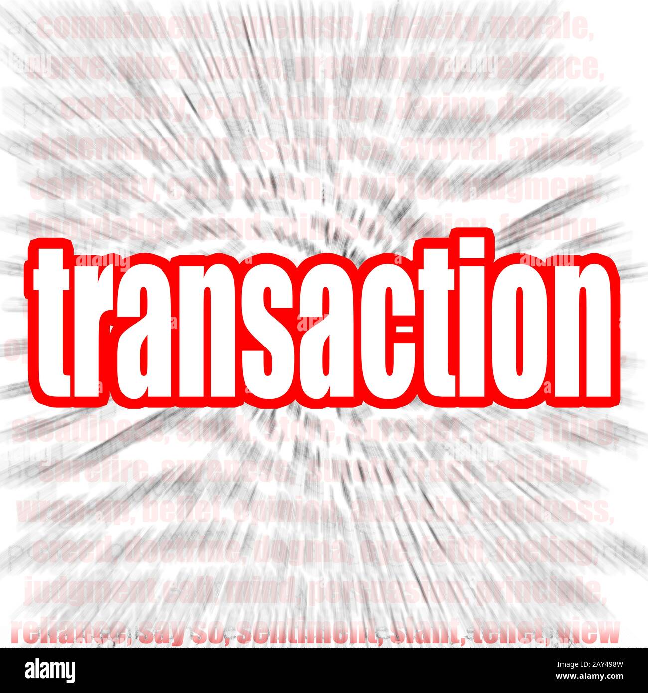 Transaction word cloud Stock Photo - Alamy