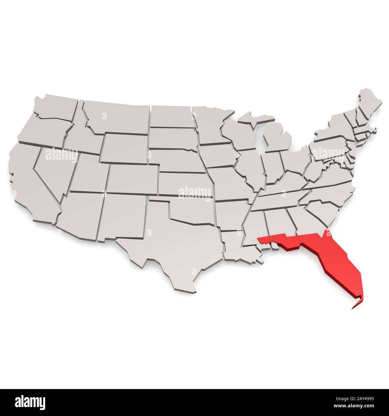 Physical map of florida Cut Out Stock Images & Pictures - Alamy