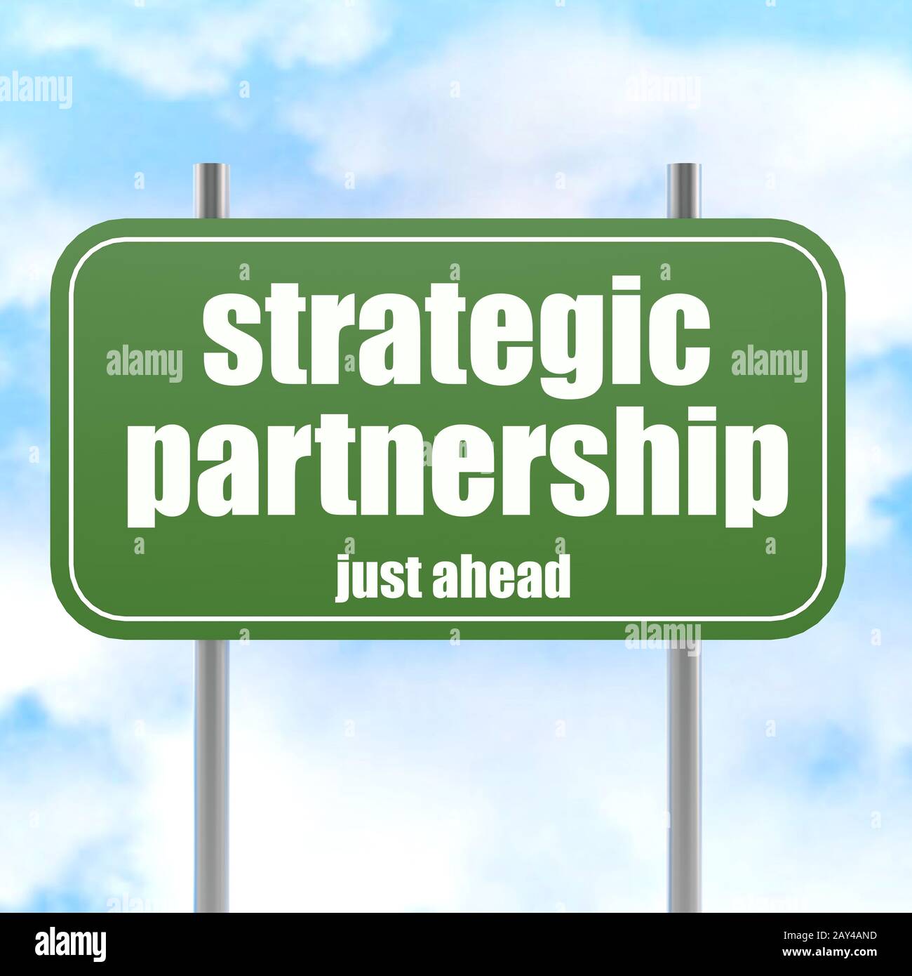 Strategic Partnership Ahead Highway Sign Stock Photo - Alamy
