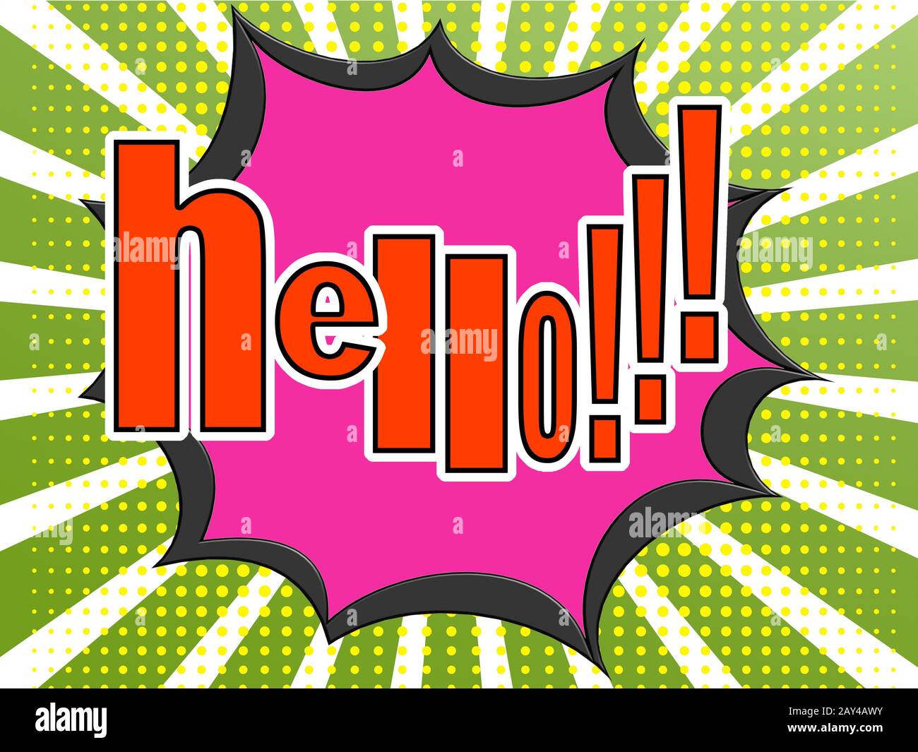 Hello comic speech bubble Stock Photo - Alamy