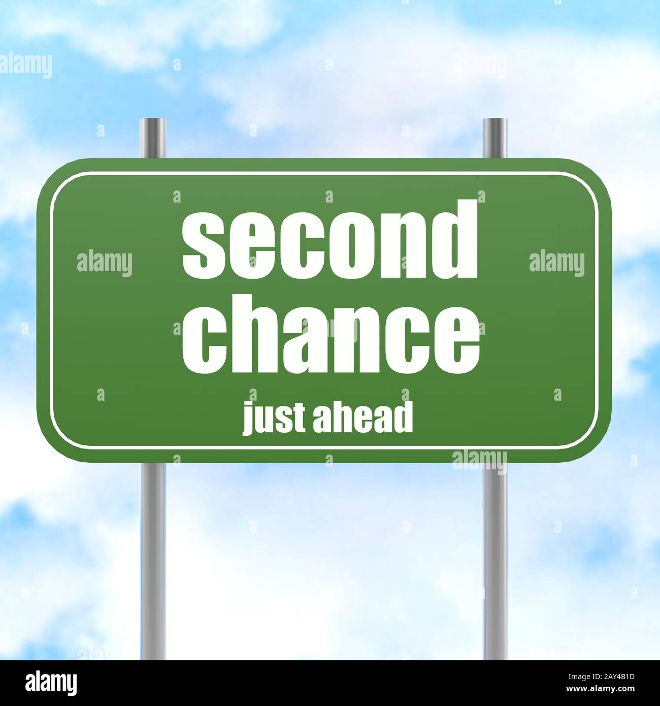 Second chance road sign Stock Photo - Alamy