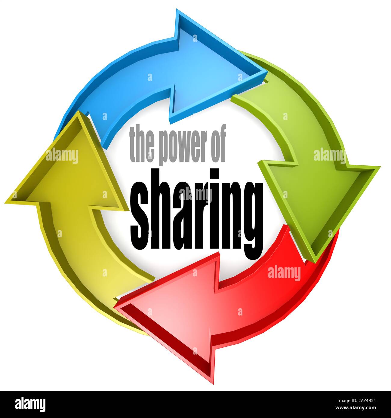 The power of sharing color cycle sign Stock Photo - Alamy