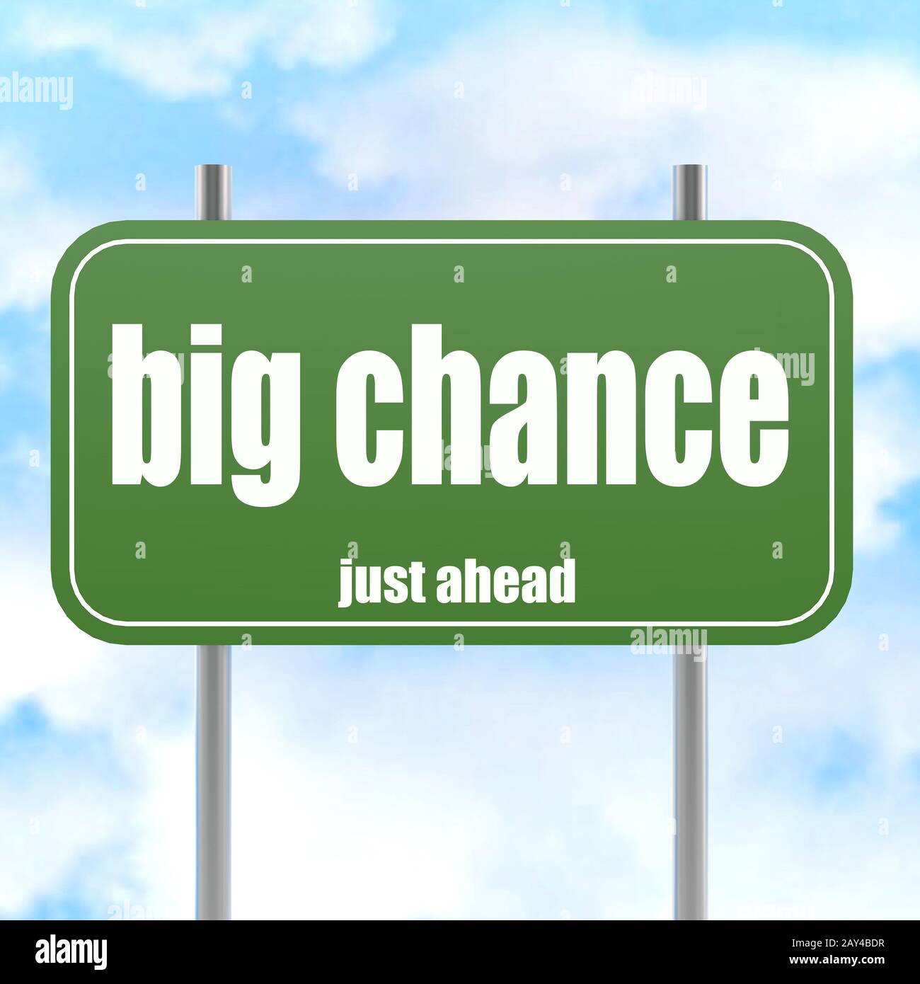 Green road sign with big chance word Stock Photo - Alamy