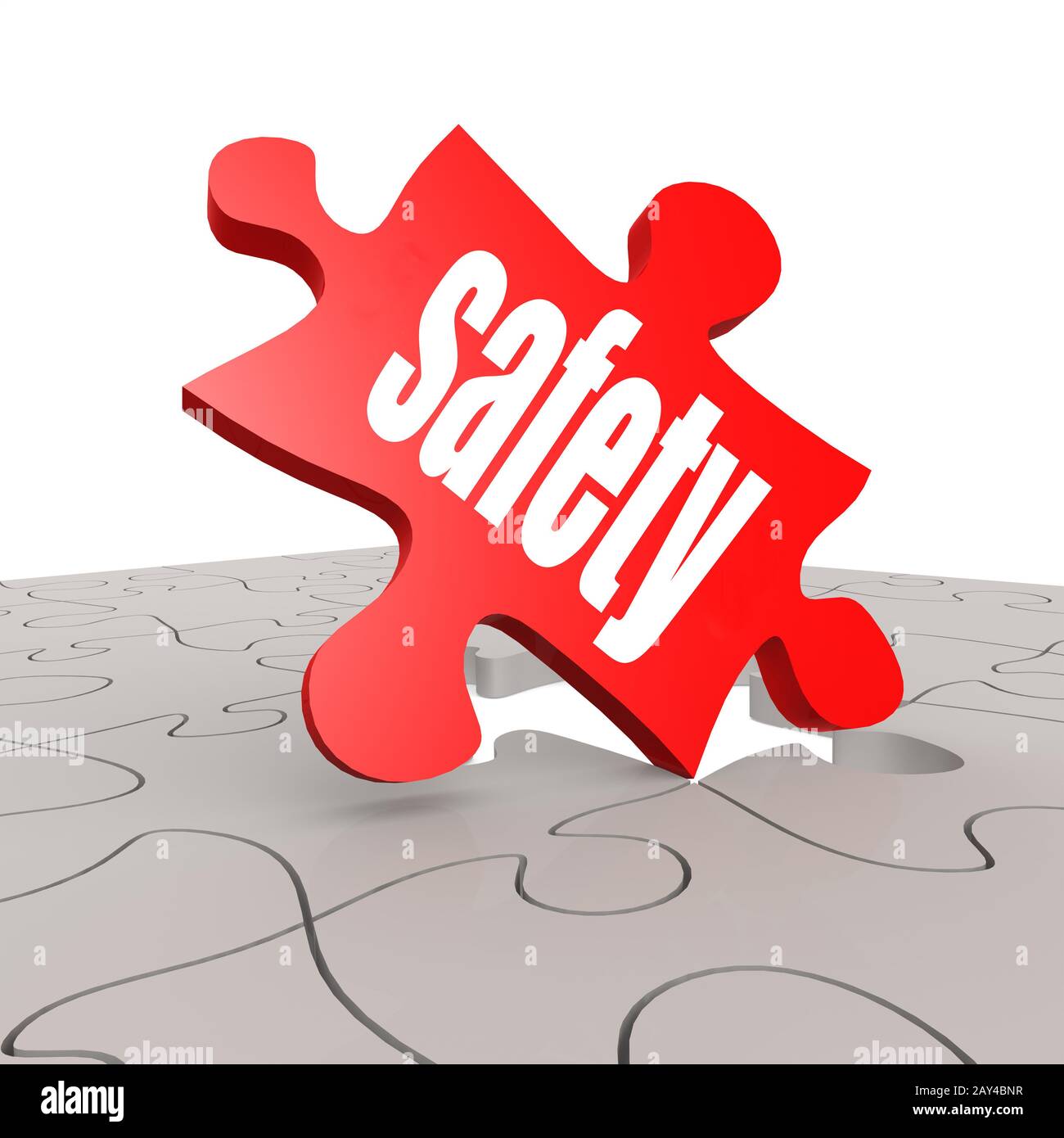 Safety word with puzzle background Stock Photo - Alamy