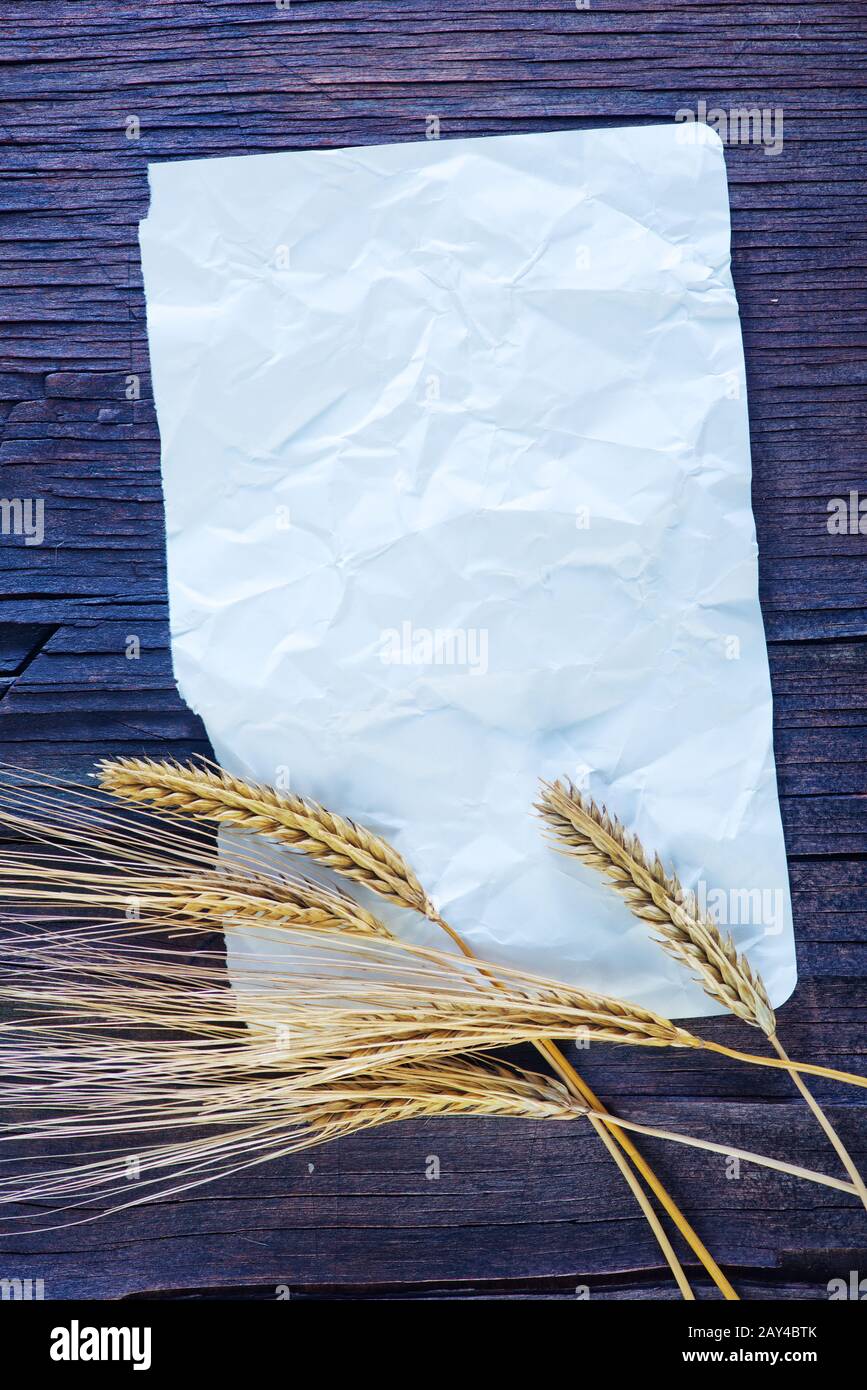wheat and paper Stock Photo - Alamy