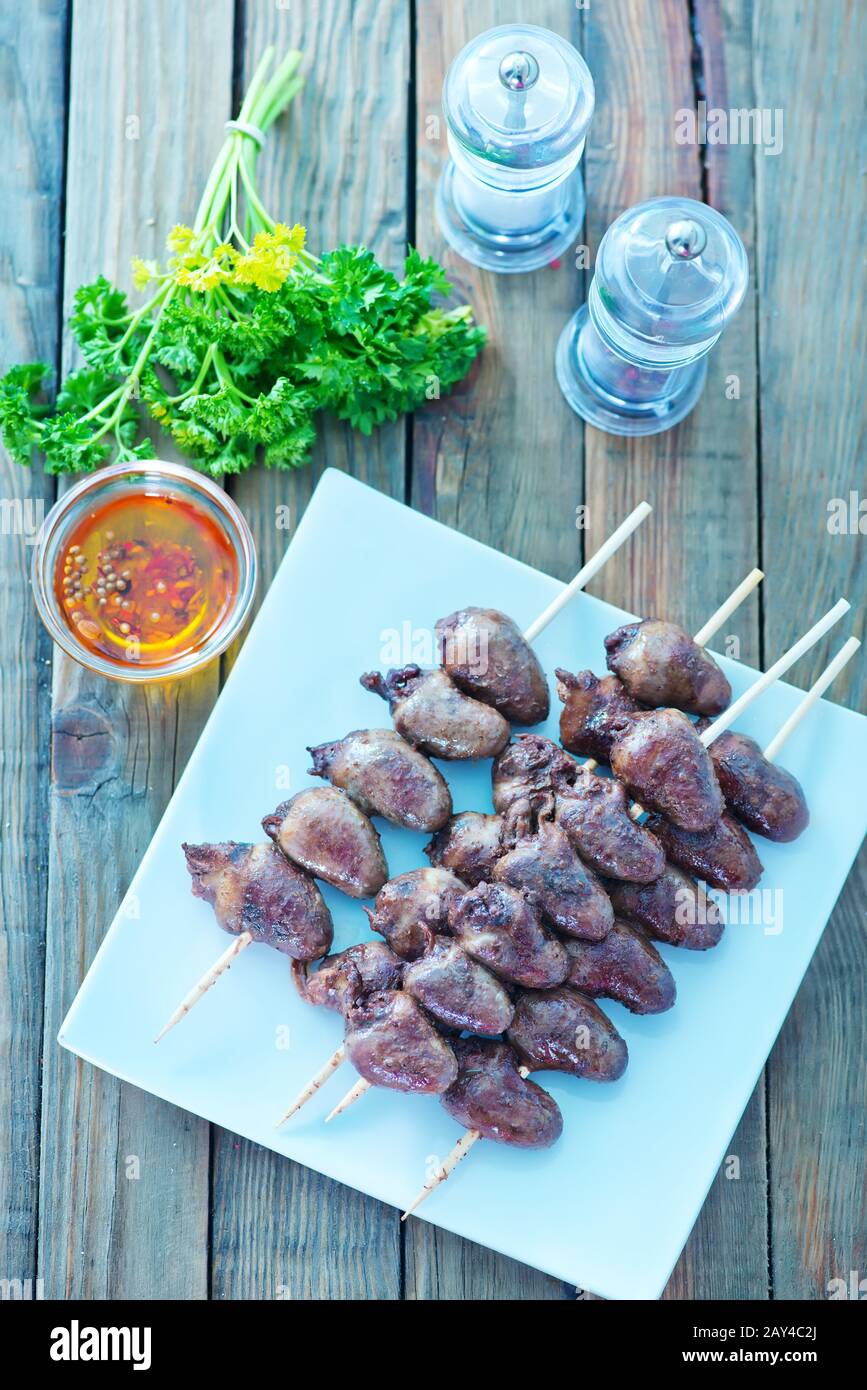 fried chicken heart Stock Photo - Alamy