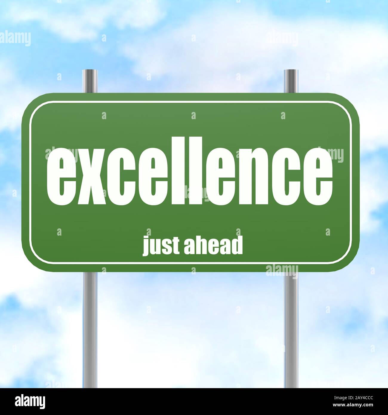 Green road sign with excellence word Stock Photo - Alamy
