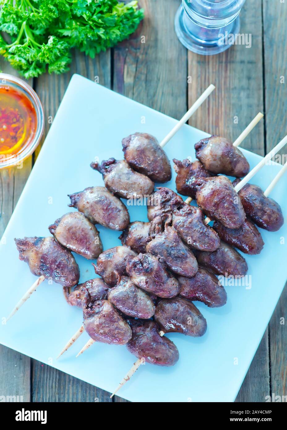 fried chicken heart Stock Photo - Alamy