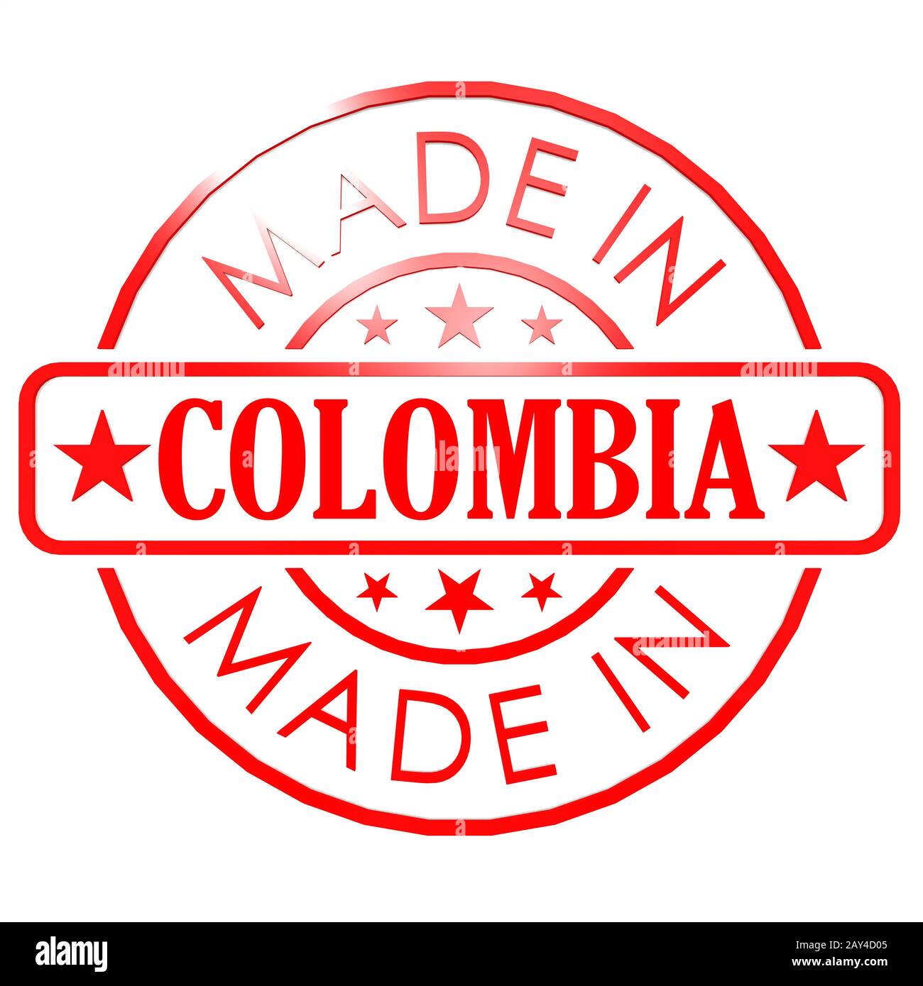 Made in Colombia red seal Stock Photo - Alamy