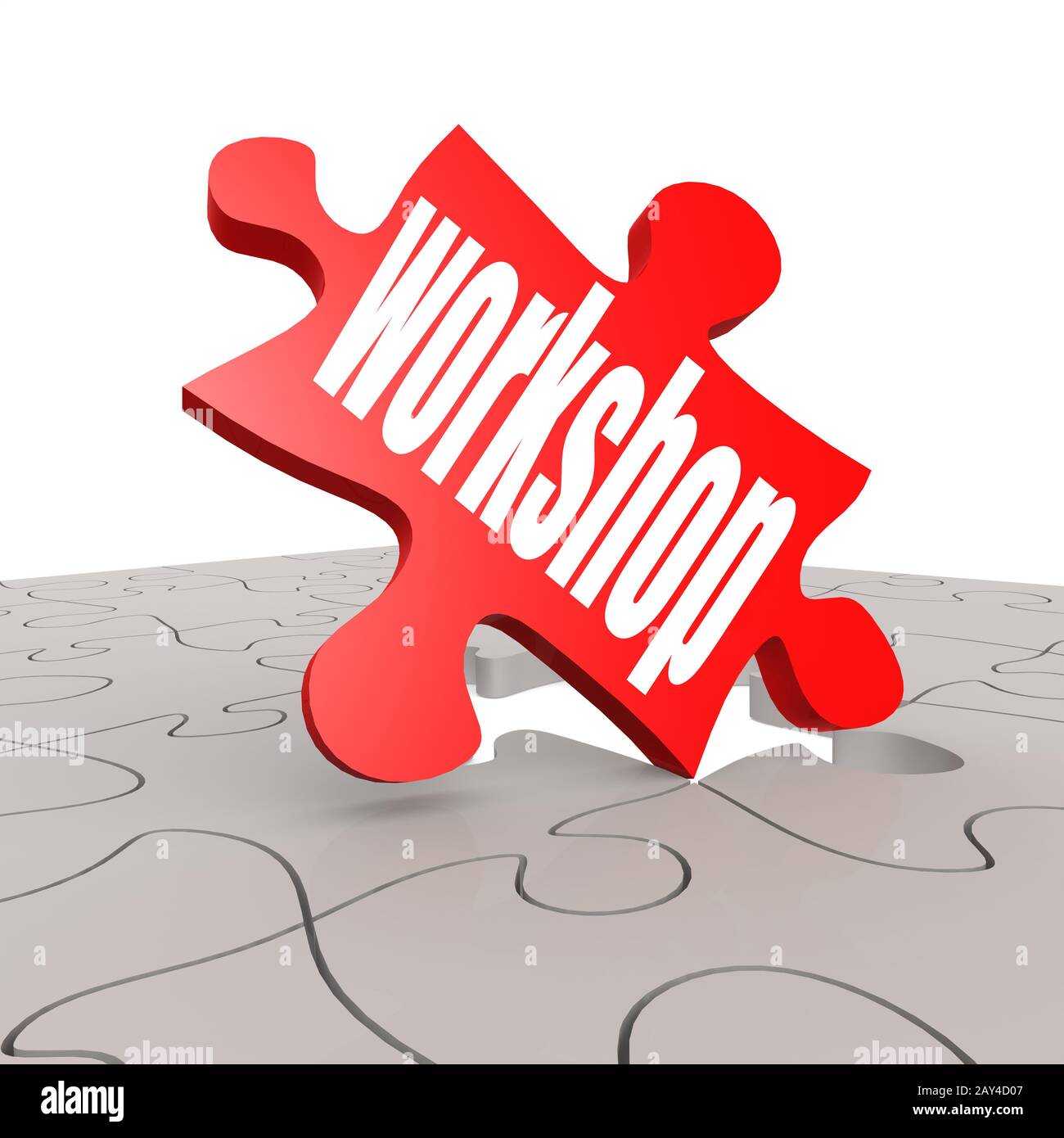 Workshop word with puzzle background Stock Photo - Alamy