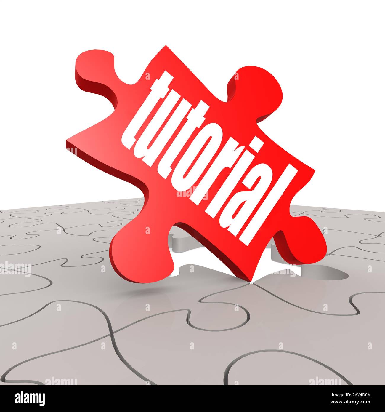 Tutorial word with puzzle background Stock Photo - Alamy