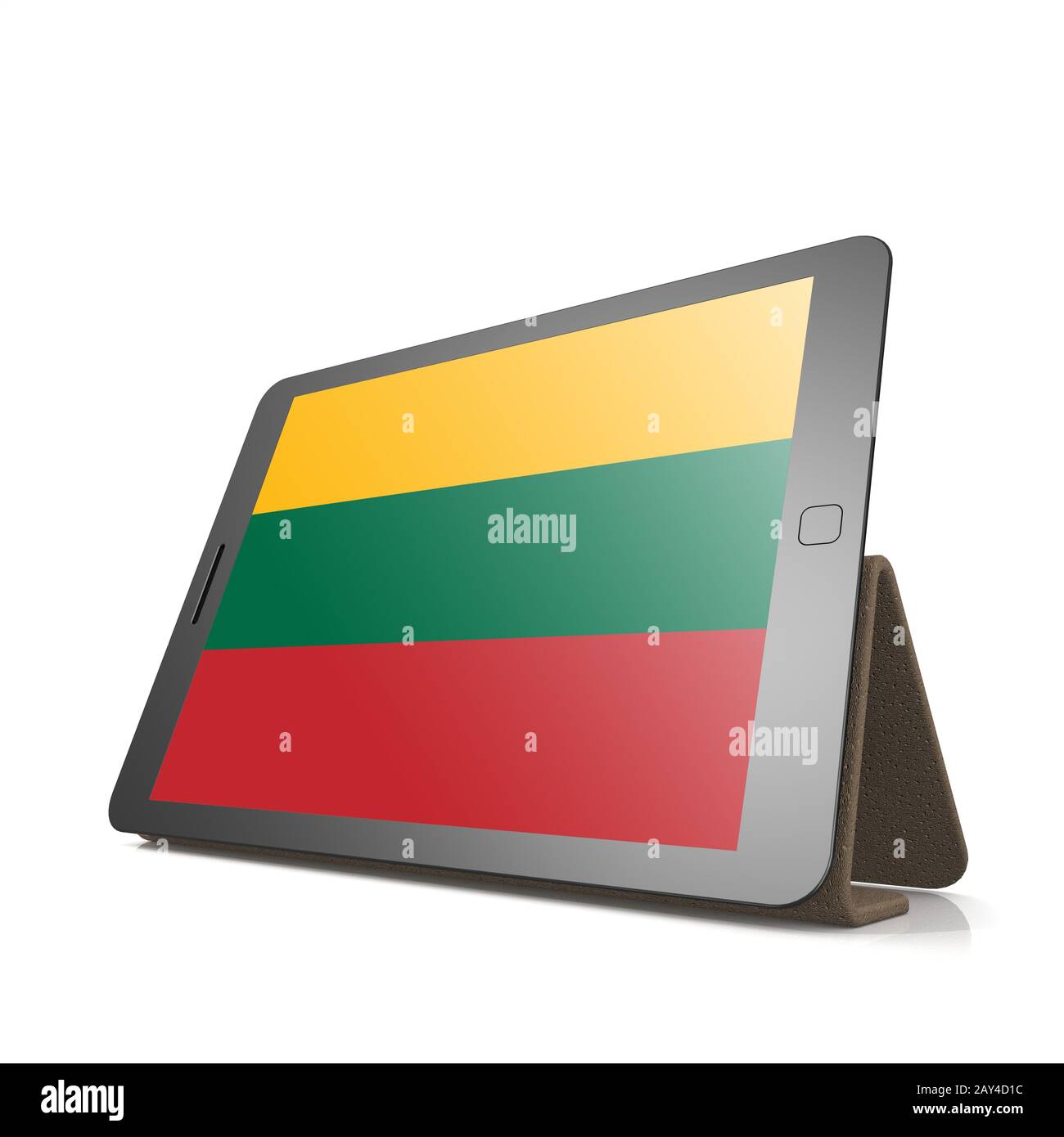 Tablet with Lithuania flag Stock Photo - Alamy