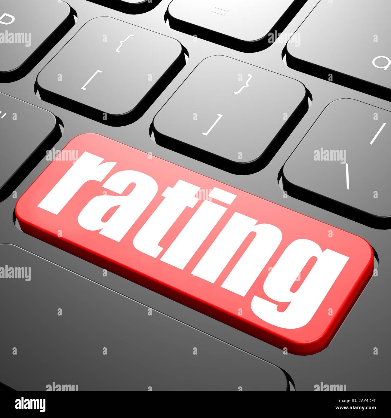 Keyboard with rating text Stock Photo - Alamy