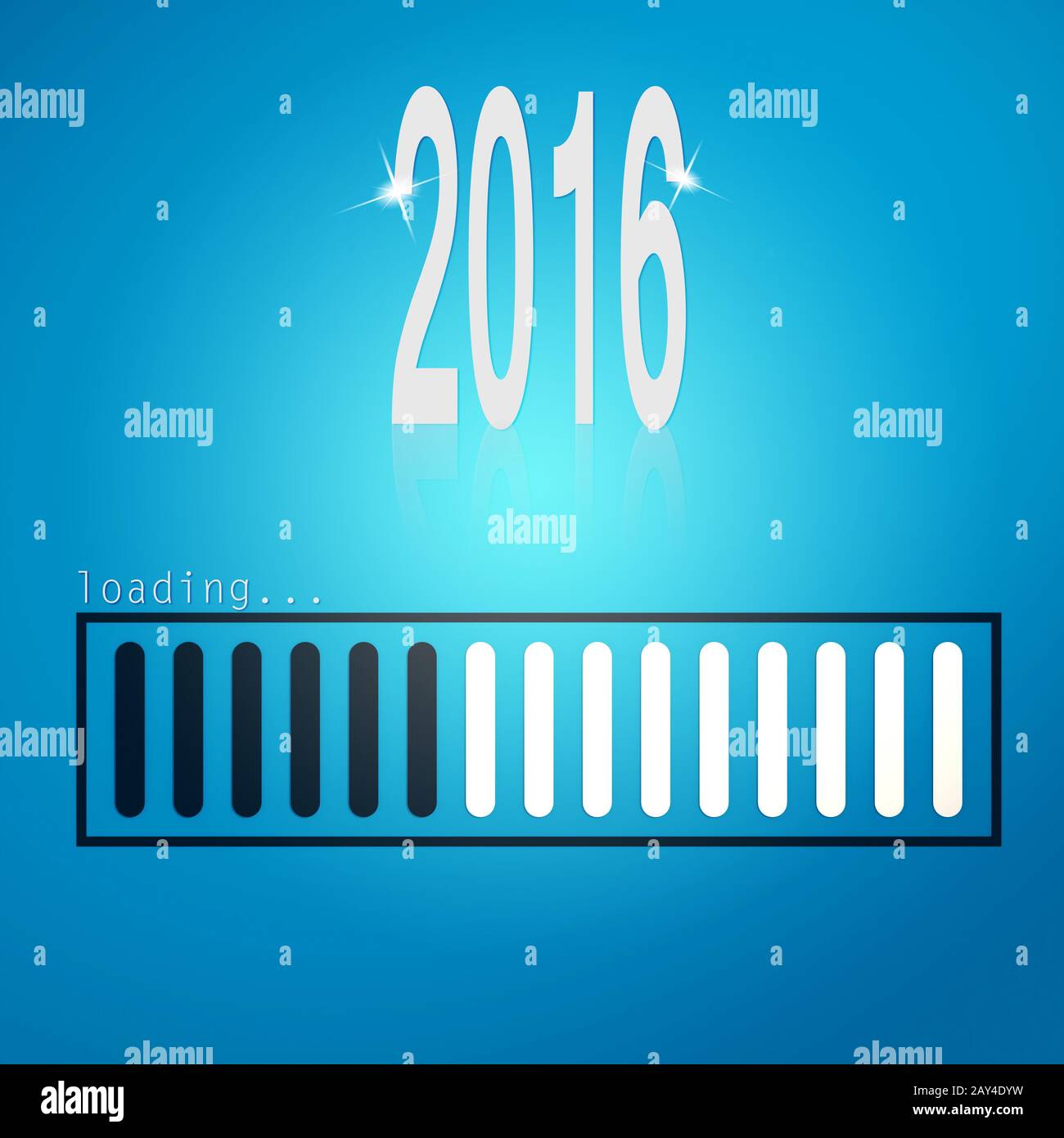 Blue loading bar year 2016 Stock Photo - Alamy