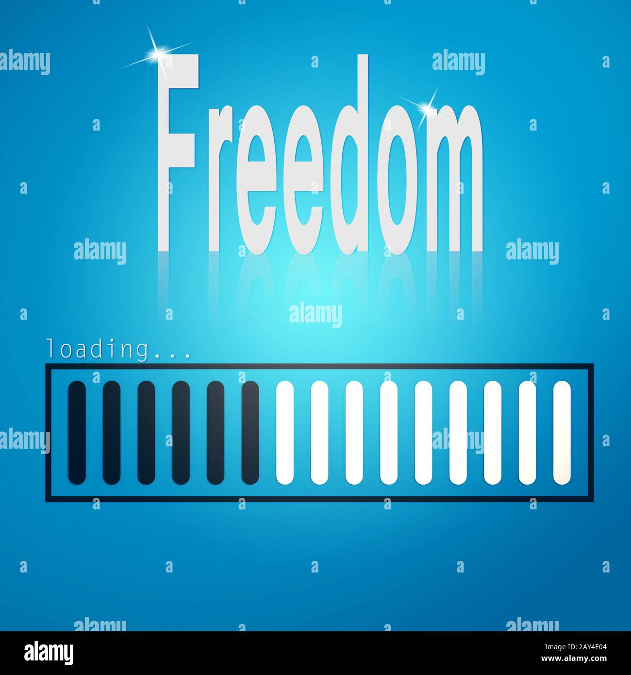 Freedom blue loading bar Stock Photo - Alamy