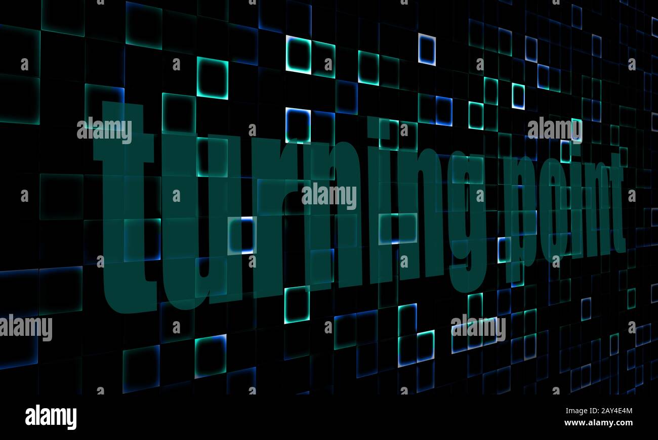 Pixelated words turning point on digital background Stock Photo - Alamy