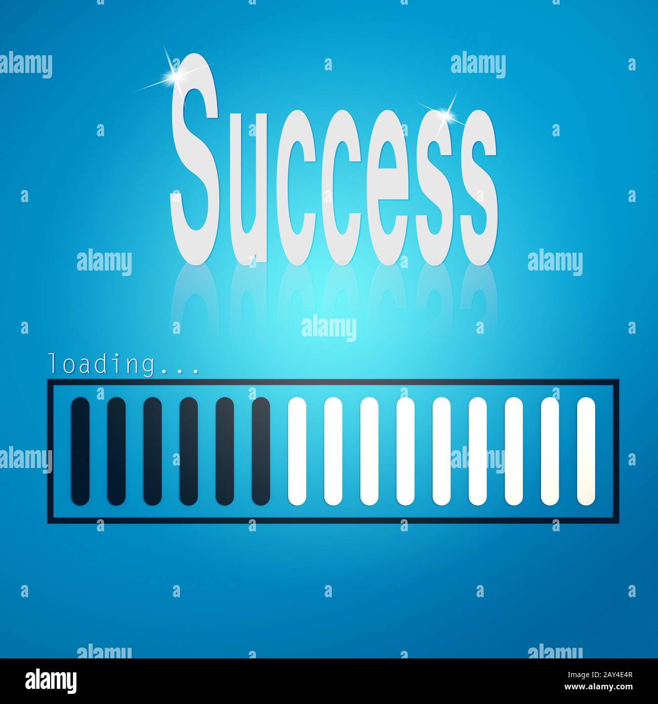 Success blue loading bar Stock Photo - Alamy
