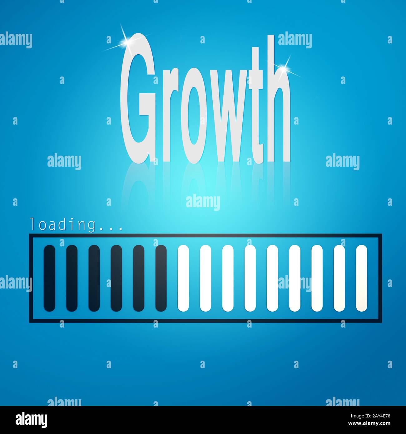 Growth blue loading bar Stock Photo - Alamy