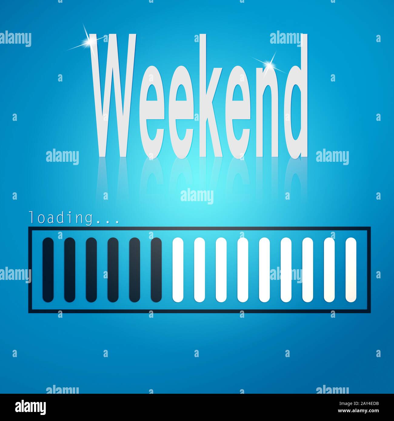 Weekend blue loading bar Stock Photo - Alamy