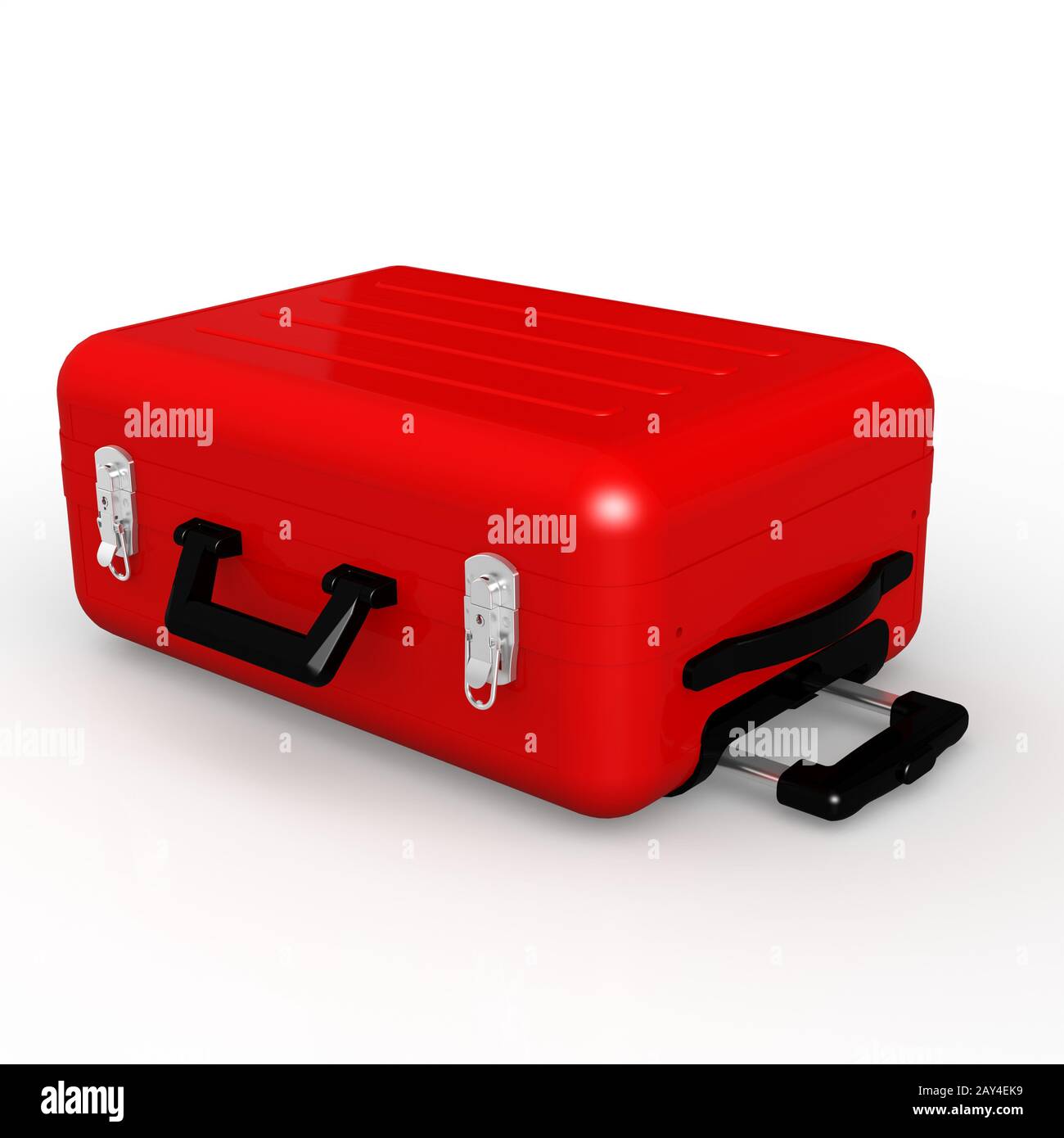 Red luggage on the floor Stock Photo - Alamy