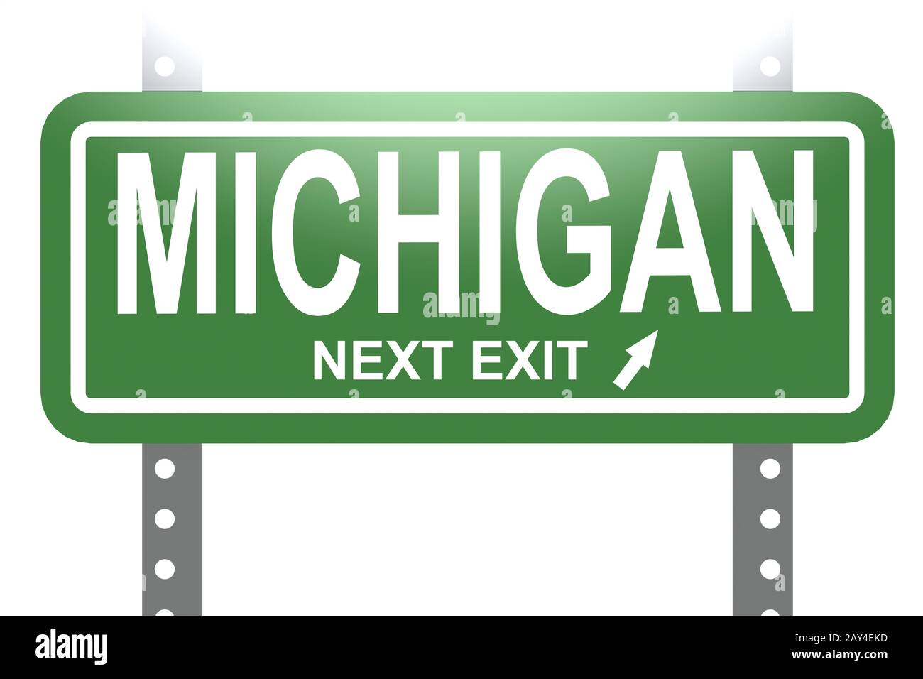 Michigan green sign board isolated Stock Photo - Alamy