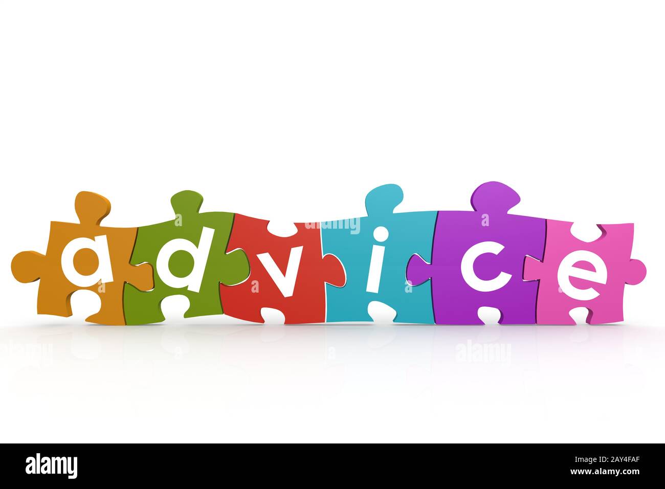 Colorful puzzle with advice word Stock Photo - Alamy