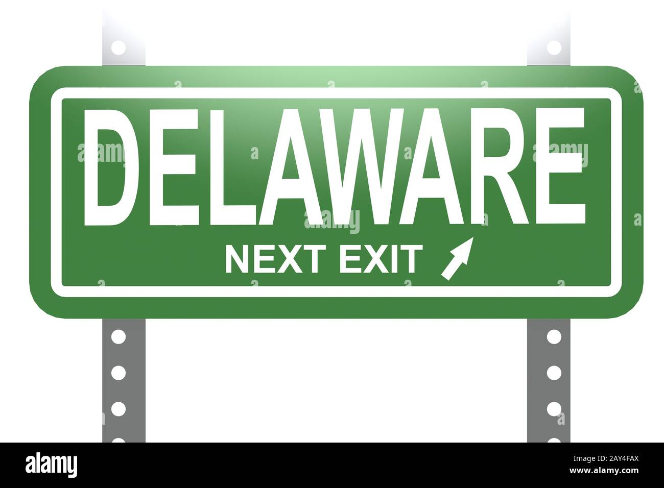 Delaware green sign board isolated Stock Photo - Alamy