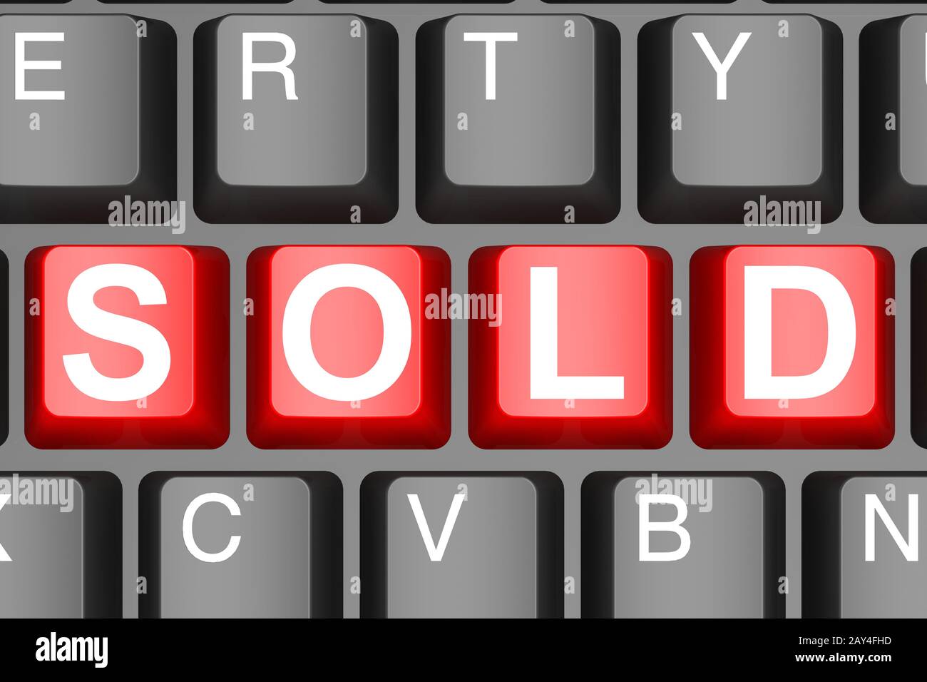Sold button on modern computer keyboard Stock Photo - Alamy