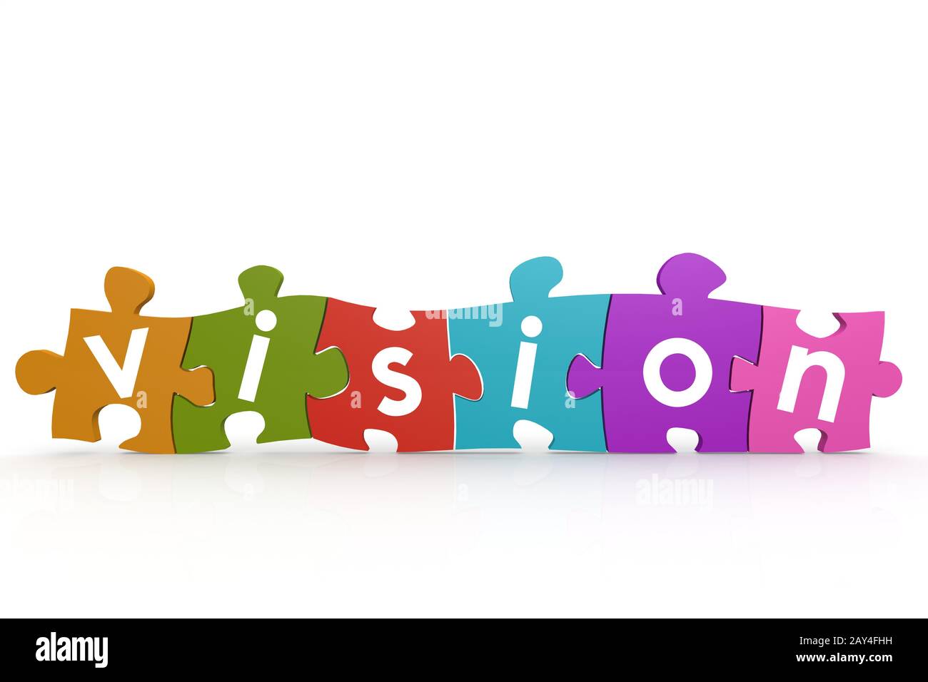 Colorful puzzle with vision word Stock Photo - Alamy