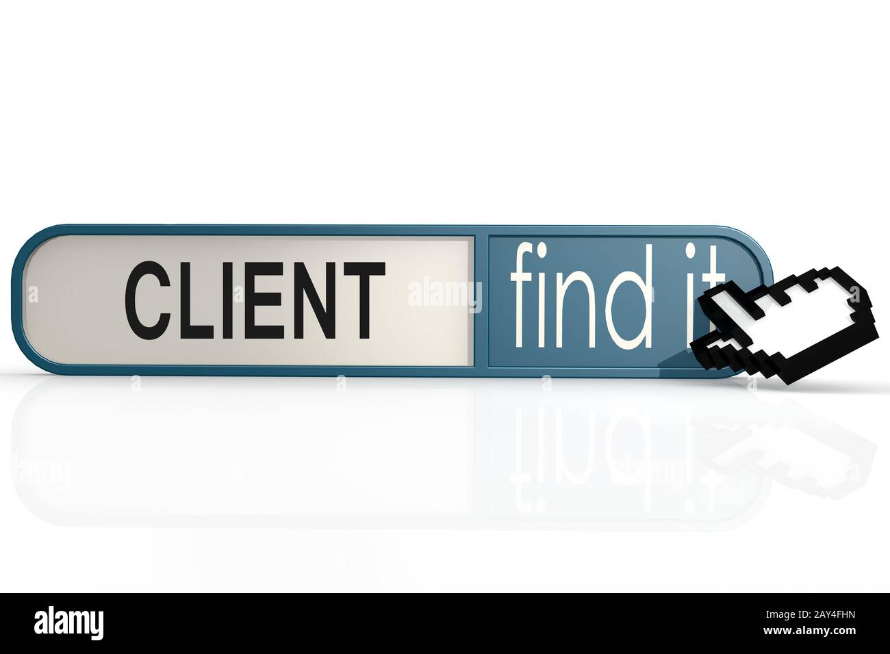 Client word on the blue find it banner Stock Photo - Alamy