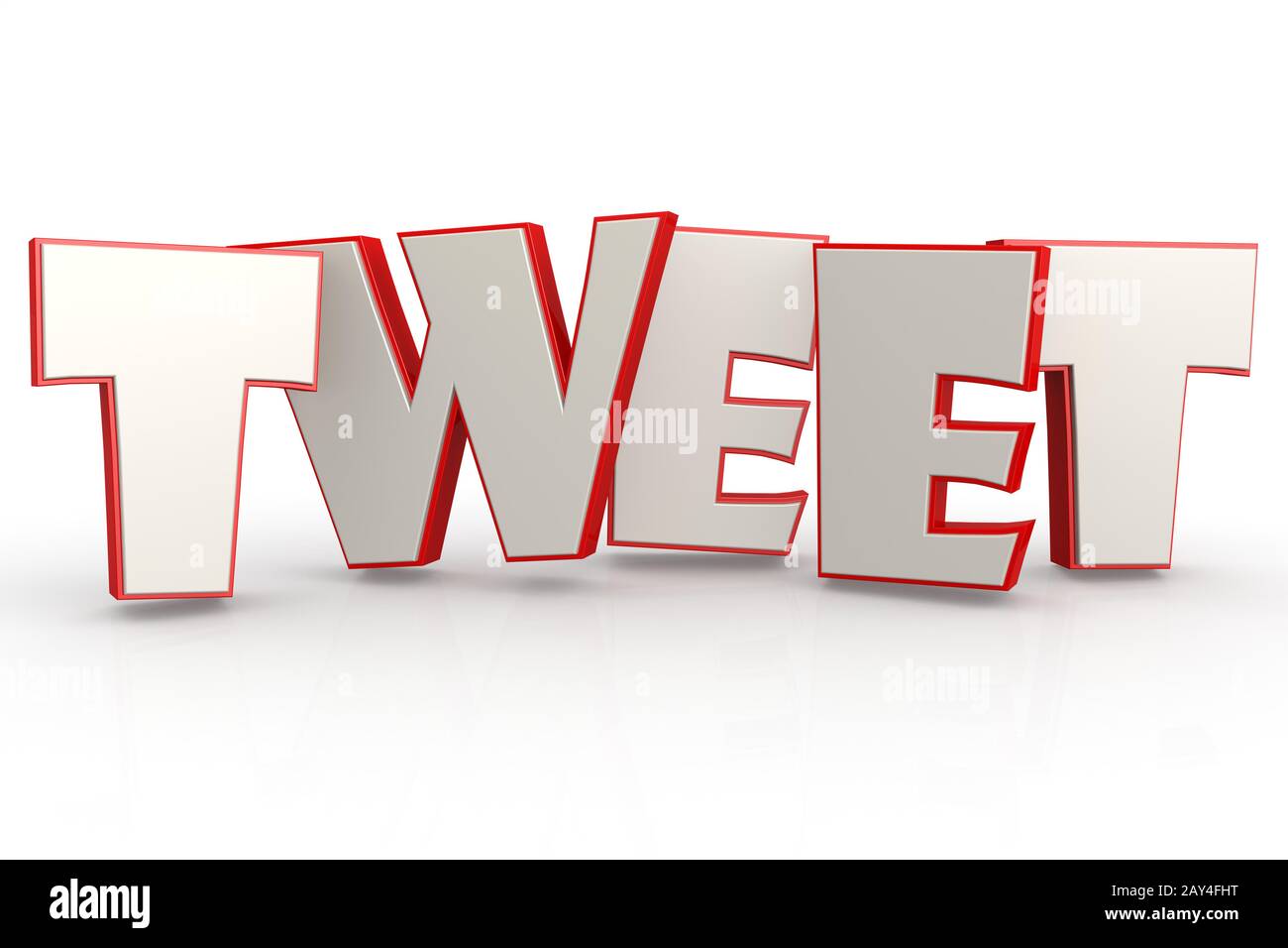 Red tweet word on white background Stock Photo - Alamy