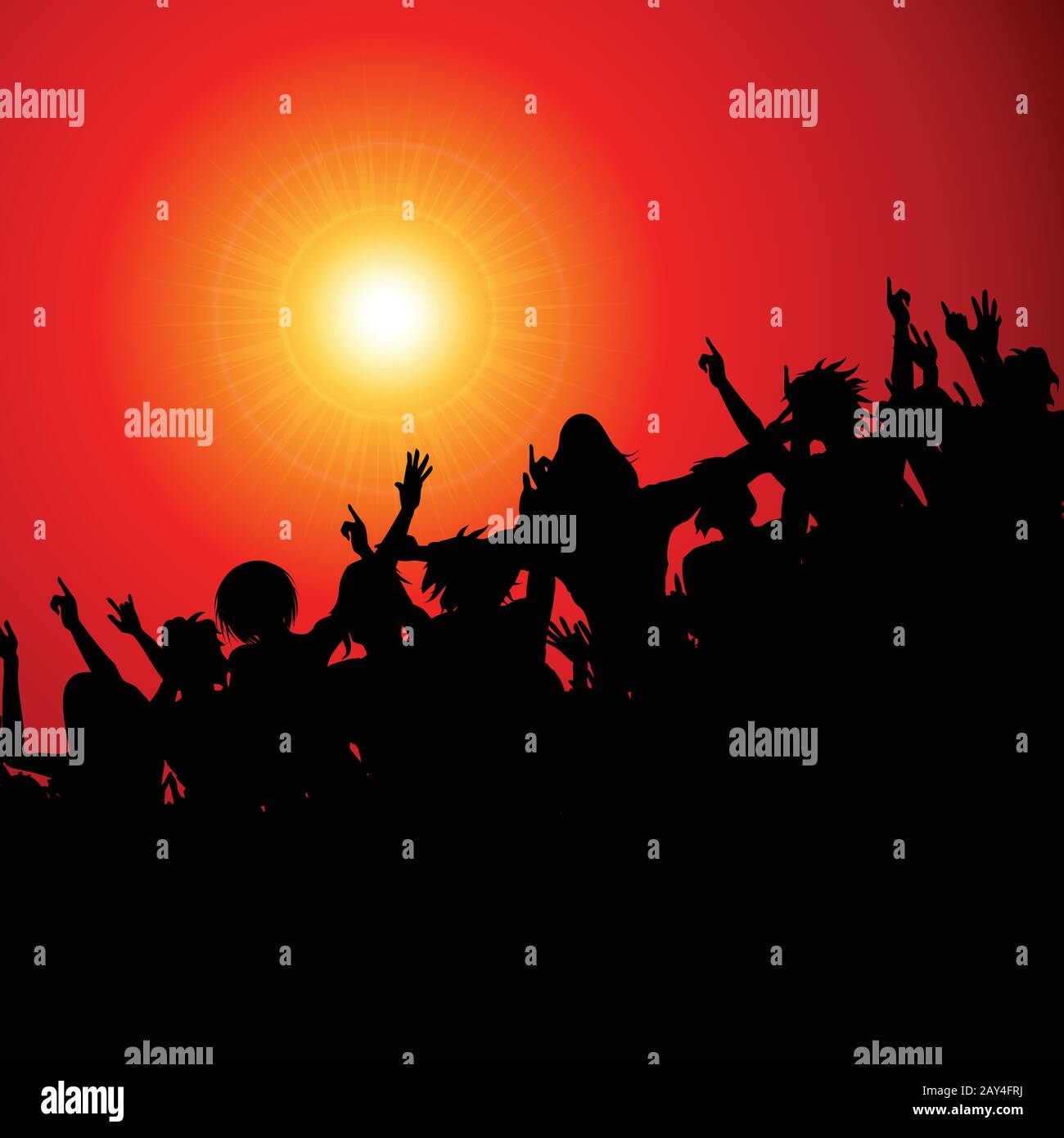 Cheering Crowd Silhouette Png