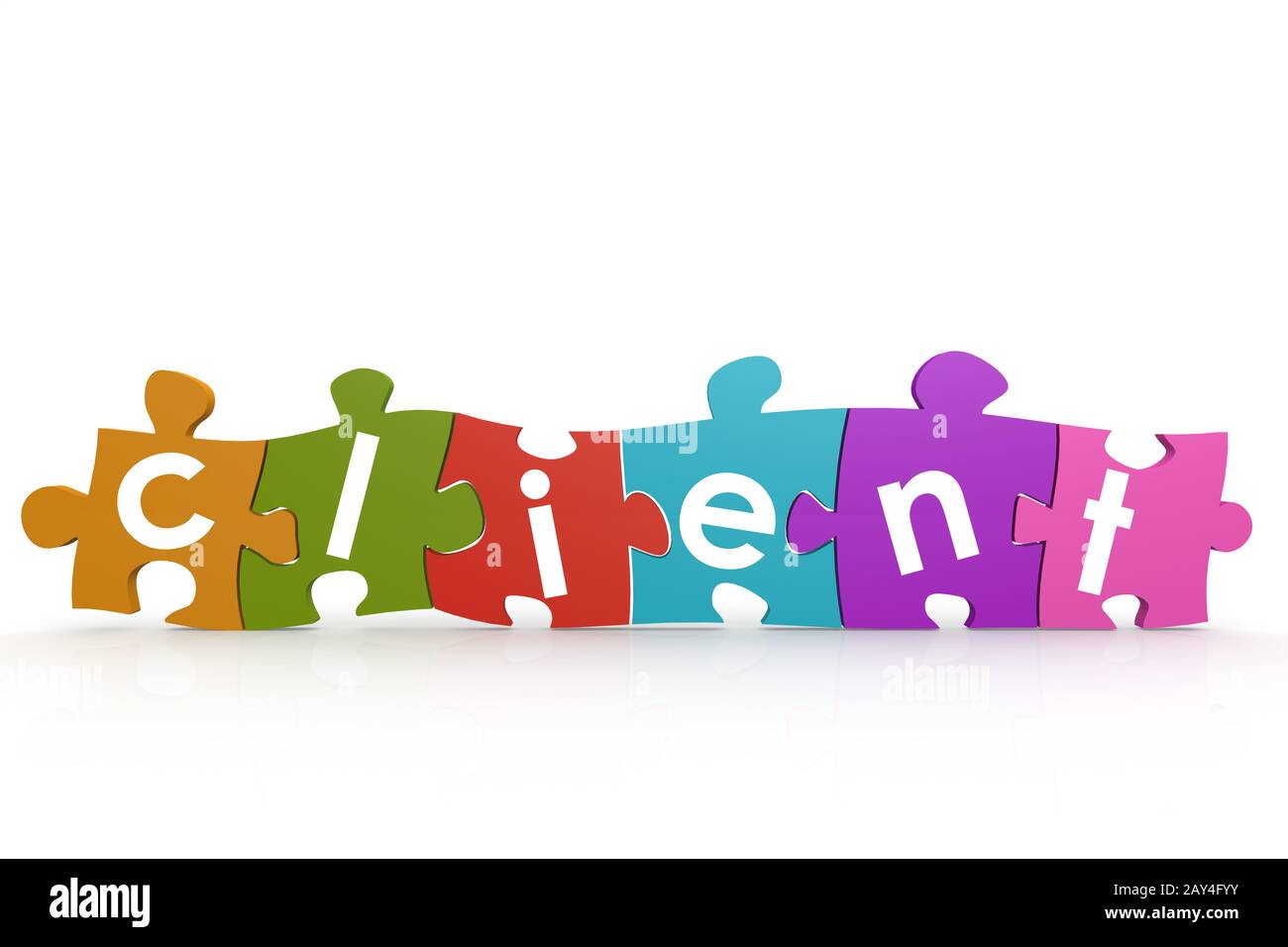 Colorful puzzle with client word Stock Photo - Alamy