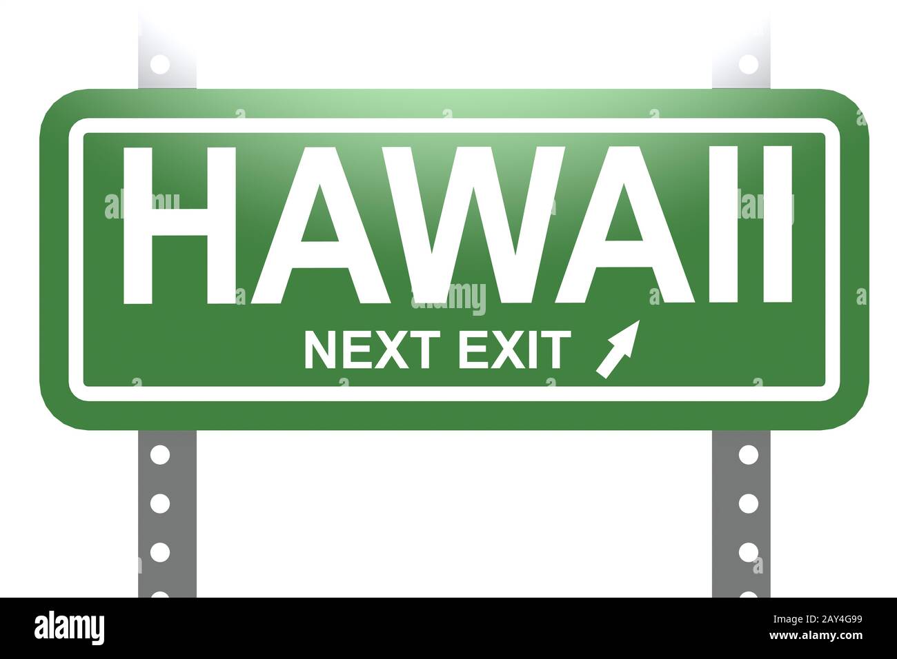 Hawaii green sign board isolated Stock Photo - Alamy