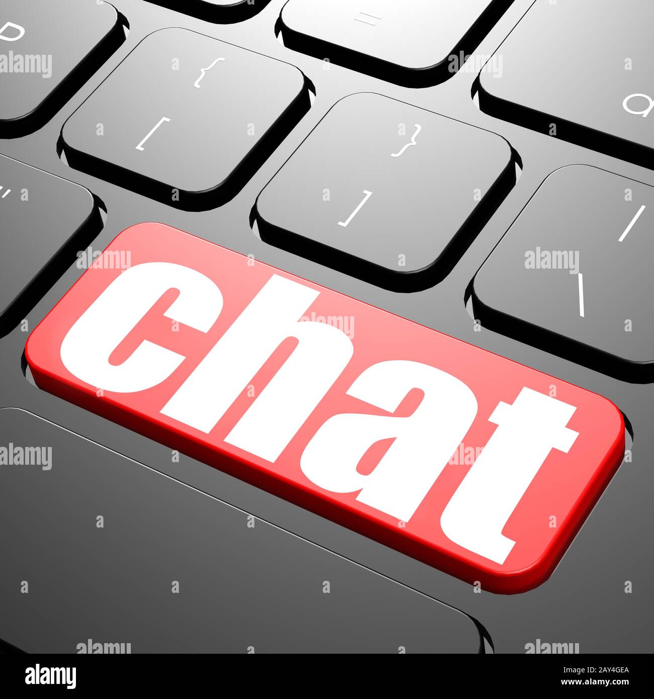 Keyboard with chat text Stock Photo - Alamy
