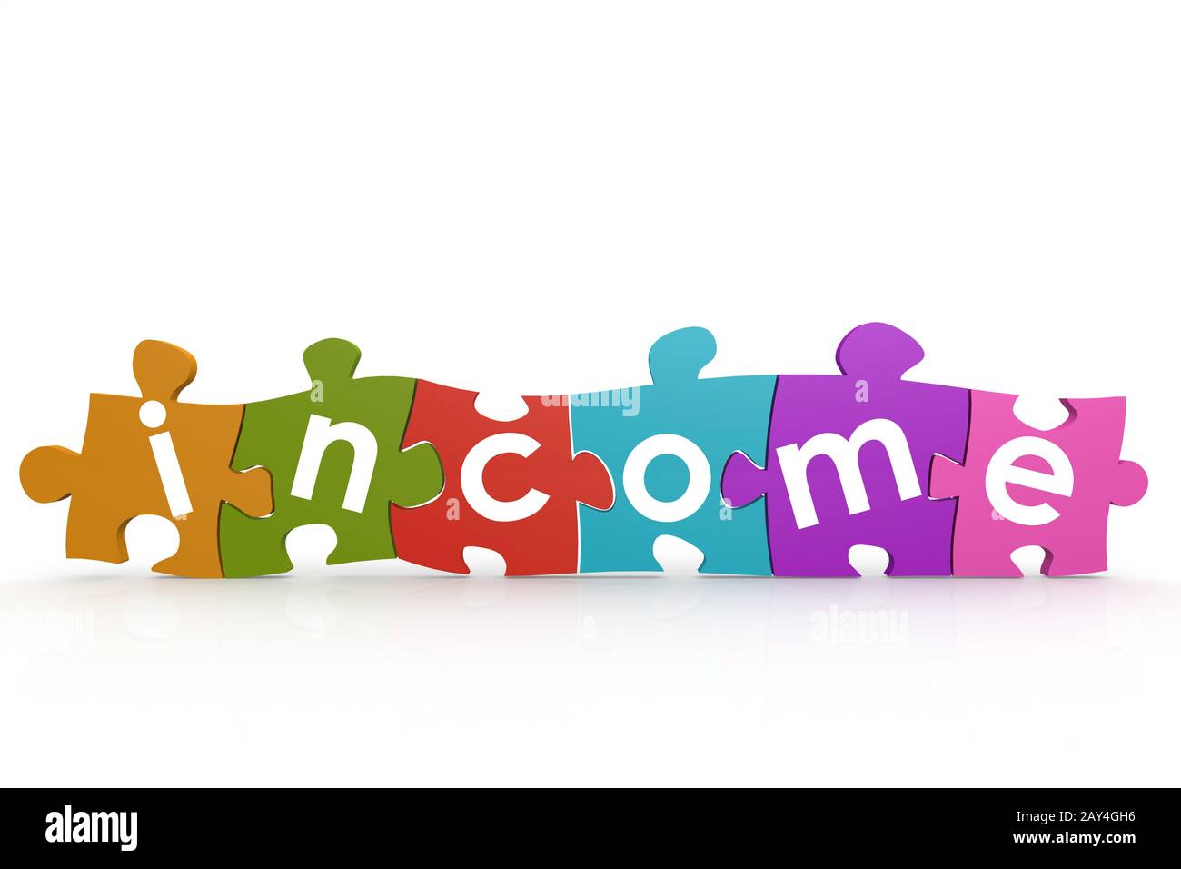 Colorful puzzle with income word Stock Photo - Alamy