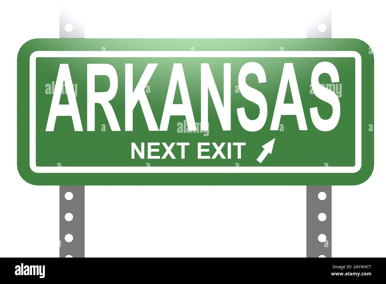 Arkansas green sign board isolated Stock Photo - Alamy