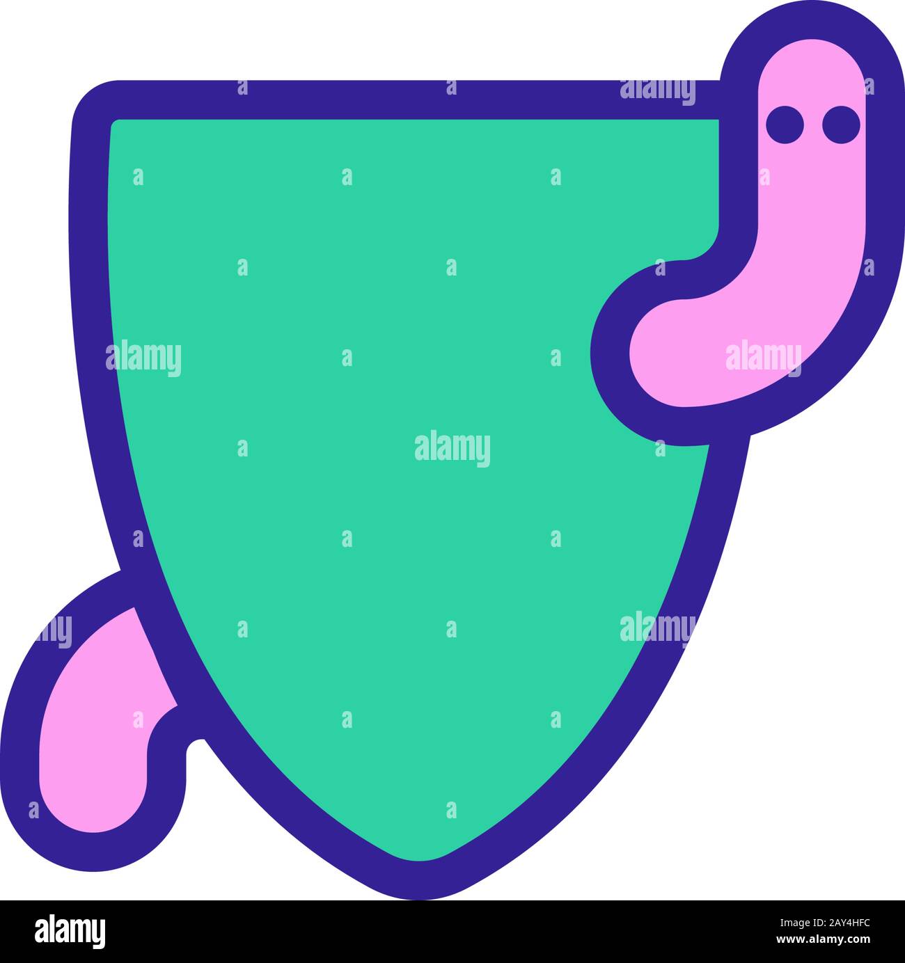 Worm Shield icon vector. Isolated contour symbol illustration Stock ...