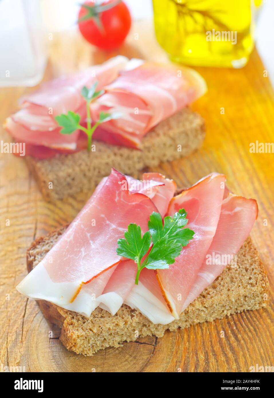 sandwich with ham Stock Photo - Alamy