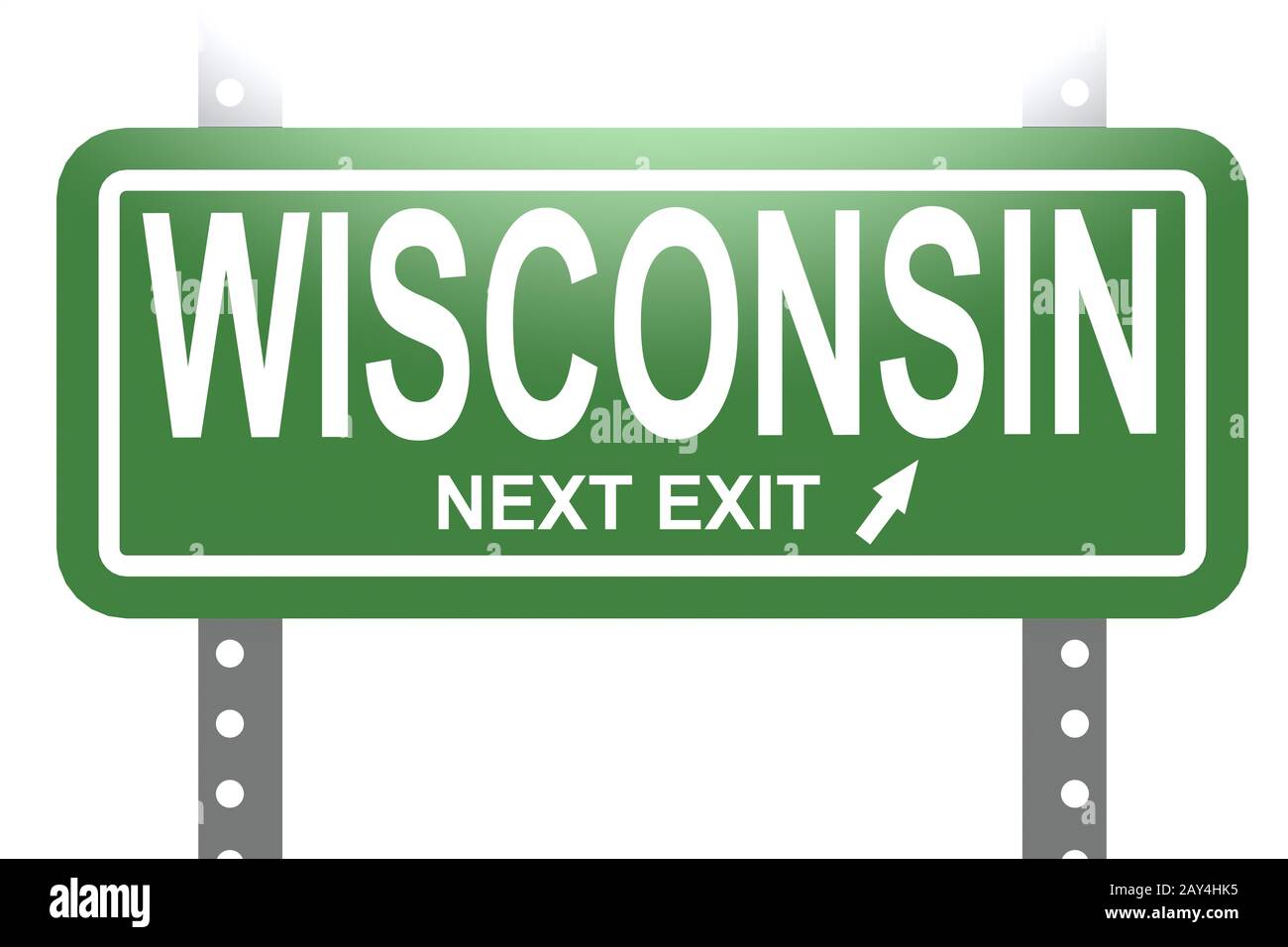 Wisconsin green sign board isolated Stock Photo - Alamy