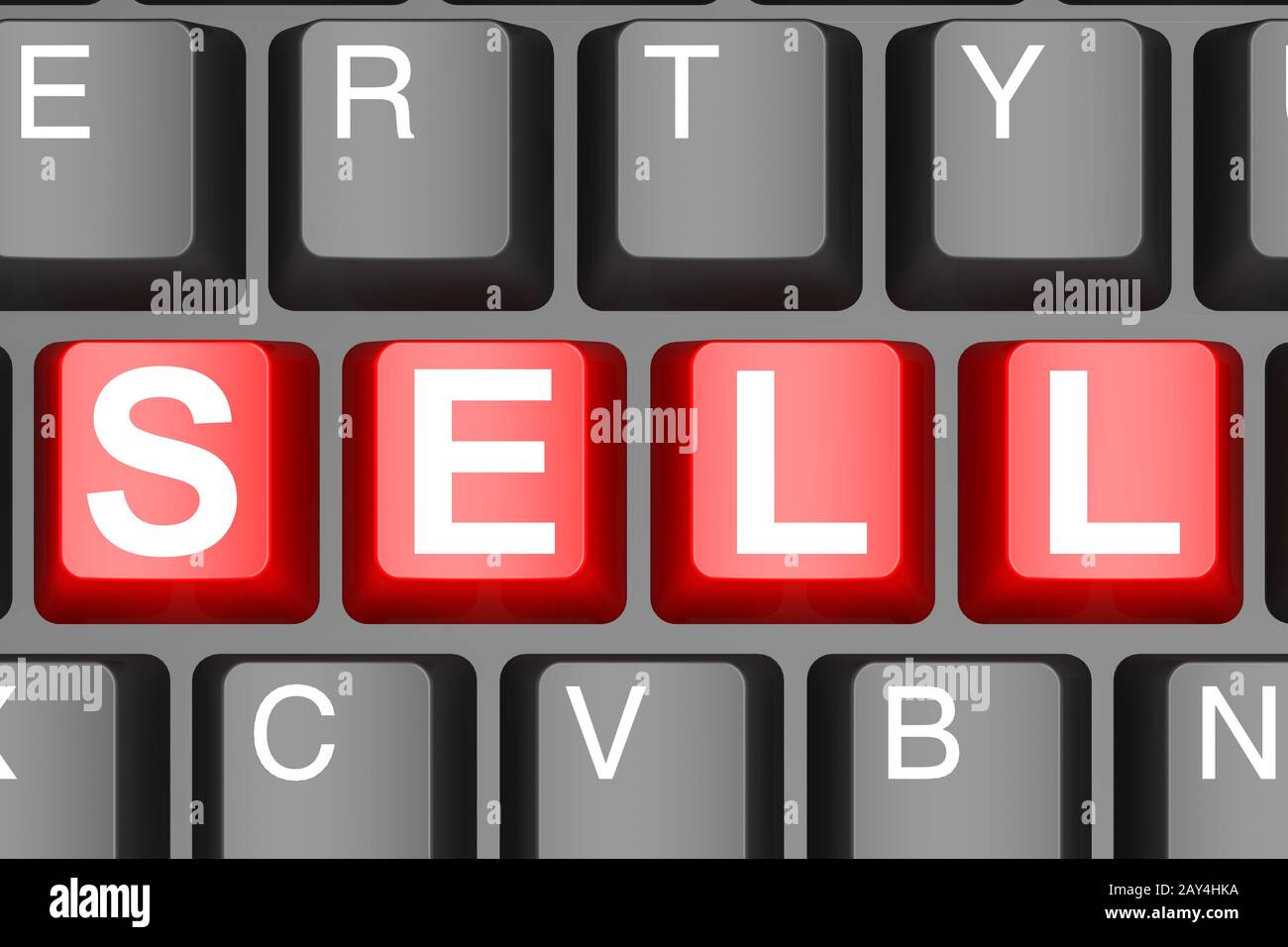 Sell button on modern computer keyboard Stock Photo - Alamy