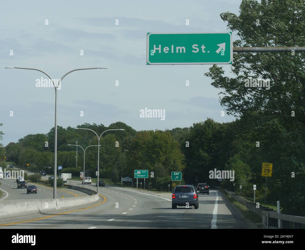 Jamestown, Rhode Island-September 2017: Directional signs on the road ...