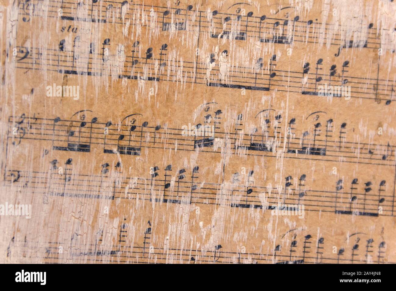Musical notes on old paper close-up. Backgrounds and textures Stock ...