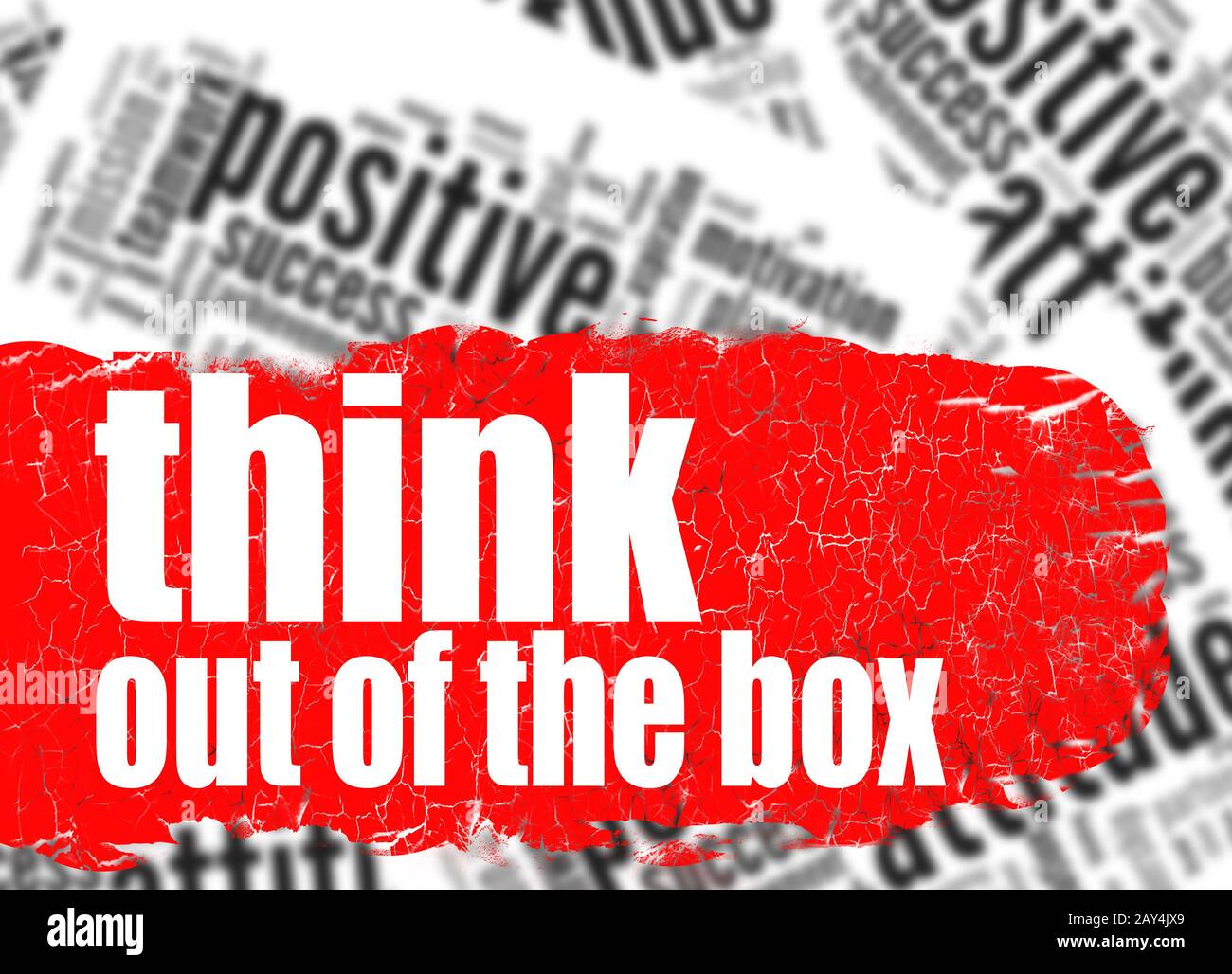 Word cloud think out of the box Stock Photo - Alamy