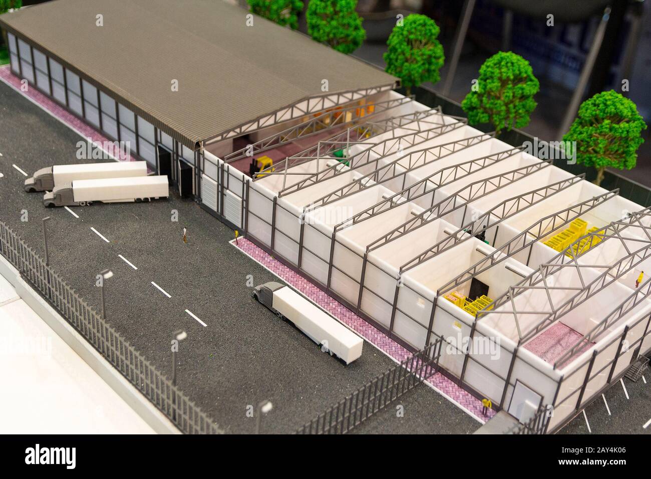 Layout of the territory of warehouses. Model in mini format Stock Photo ...
