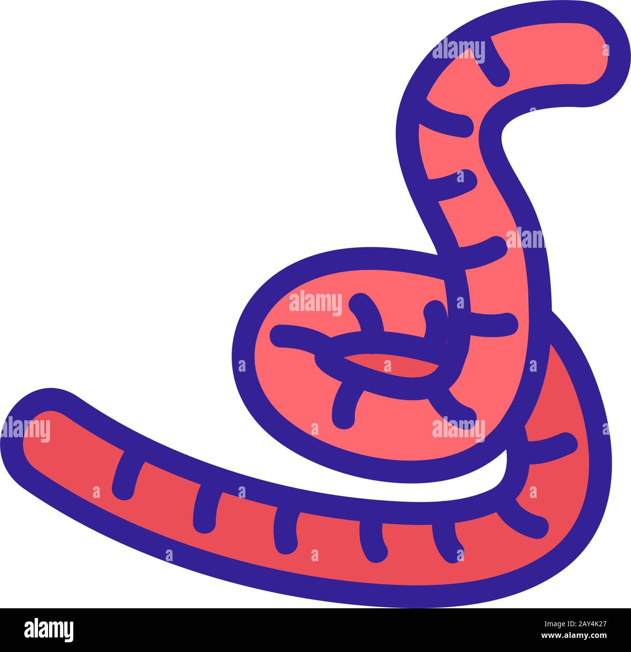 worm icon vector. Isolated contour symbol illustration Stock Vector ...