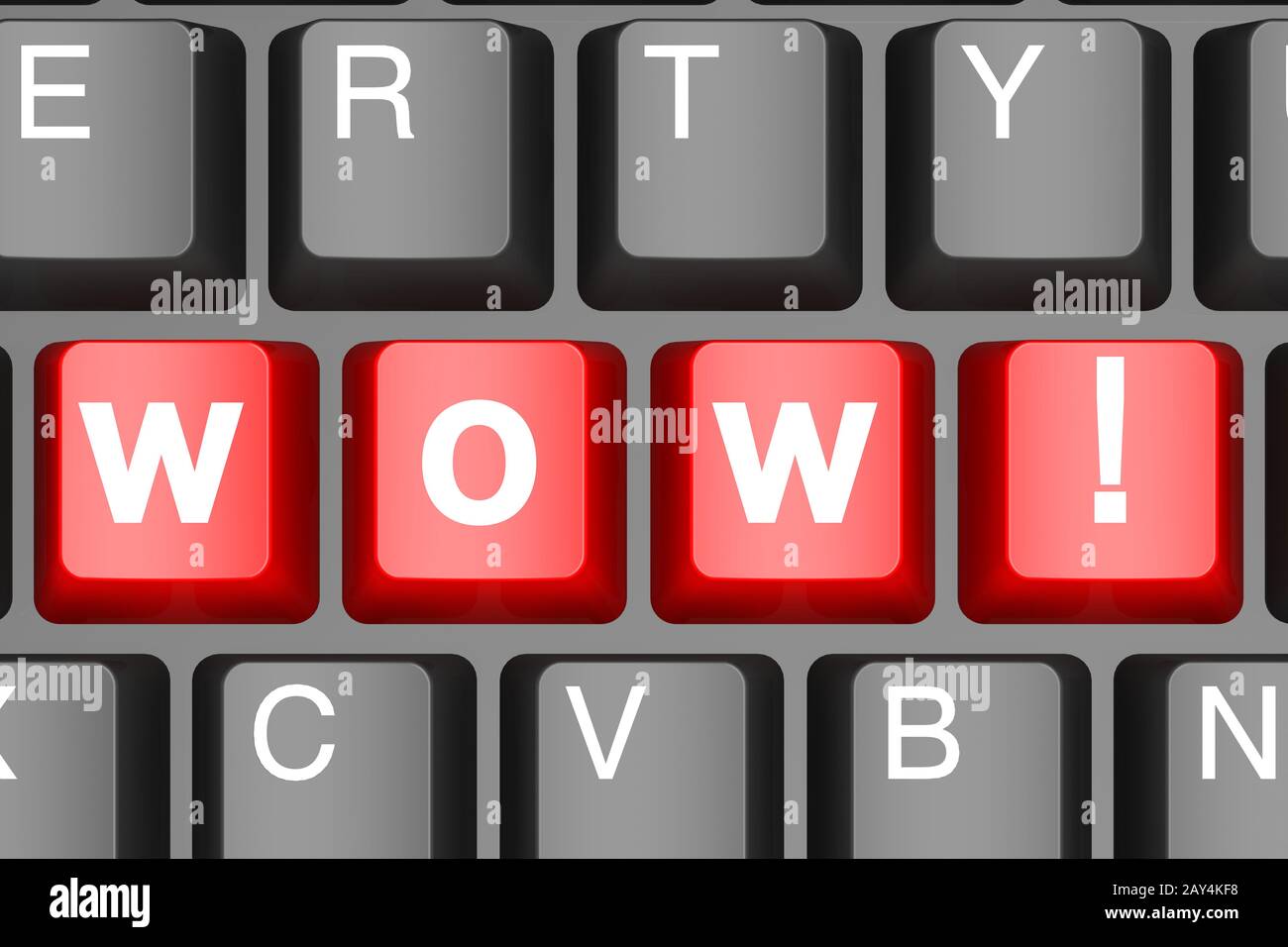 Wow button on modern computer keyboard Stock Photo - Alamy