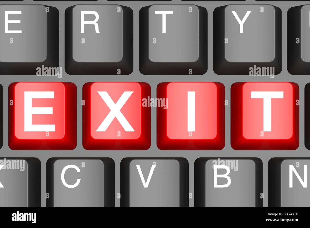 Red exit button on modern computer keyboard Stock Photo - Alamy