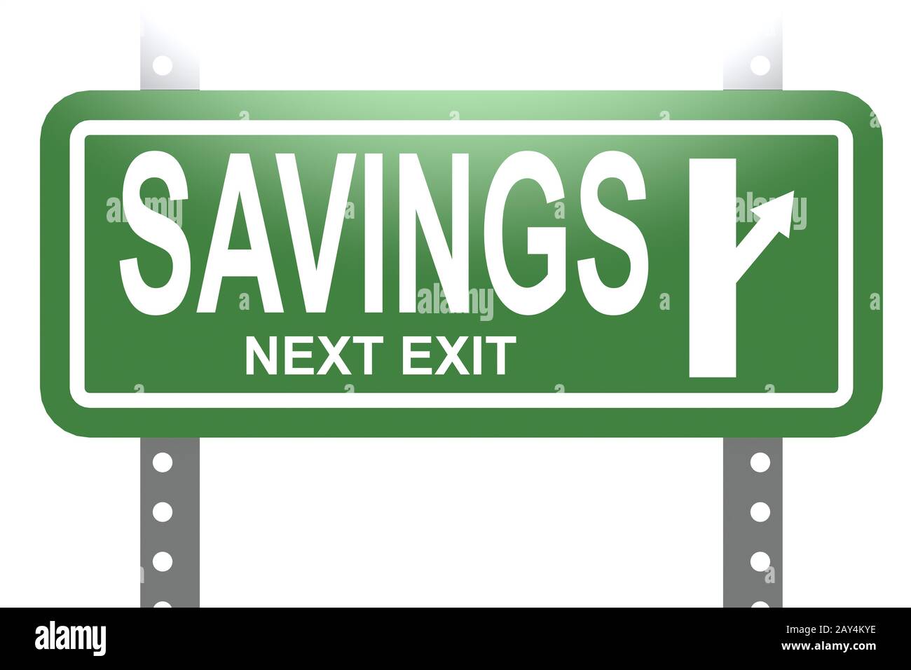 Savings green sign board isolated Stock Photo - Alamy