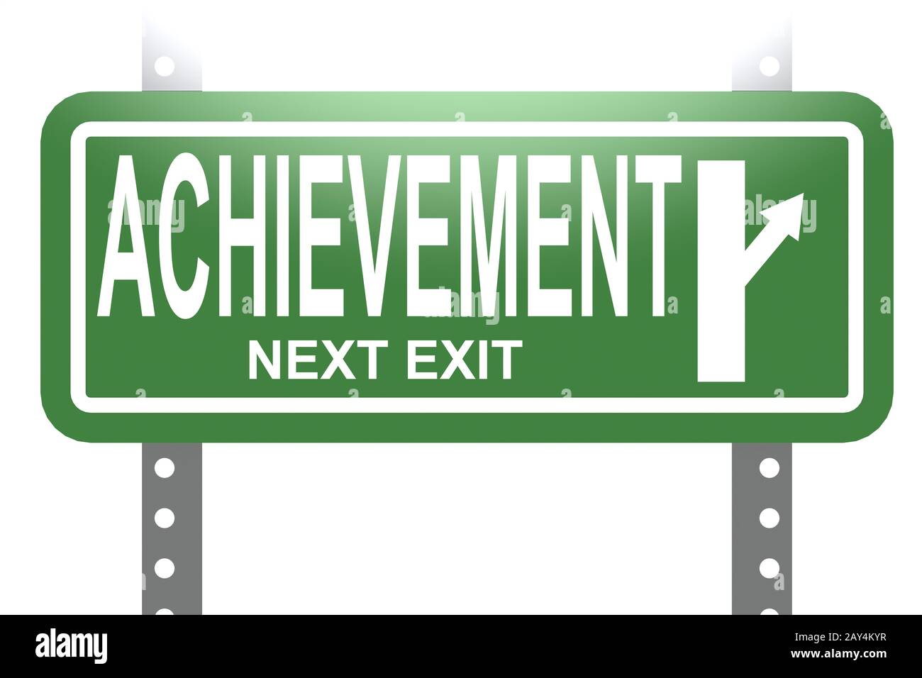 Achievement green sign board isolated Stock Photo - Alamy